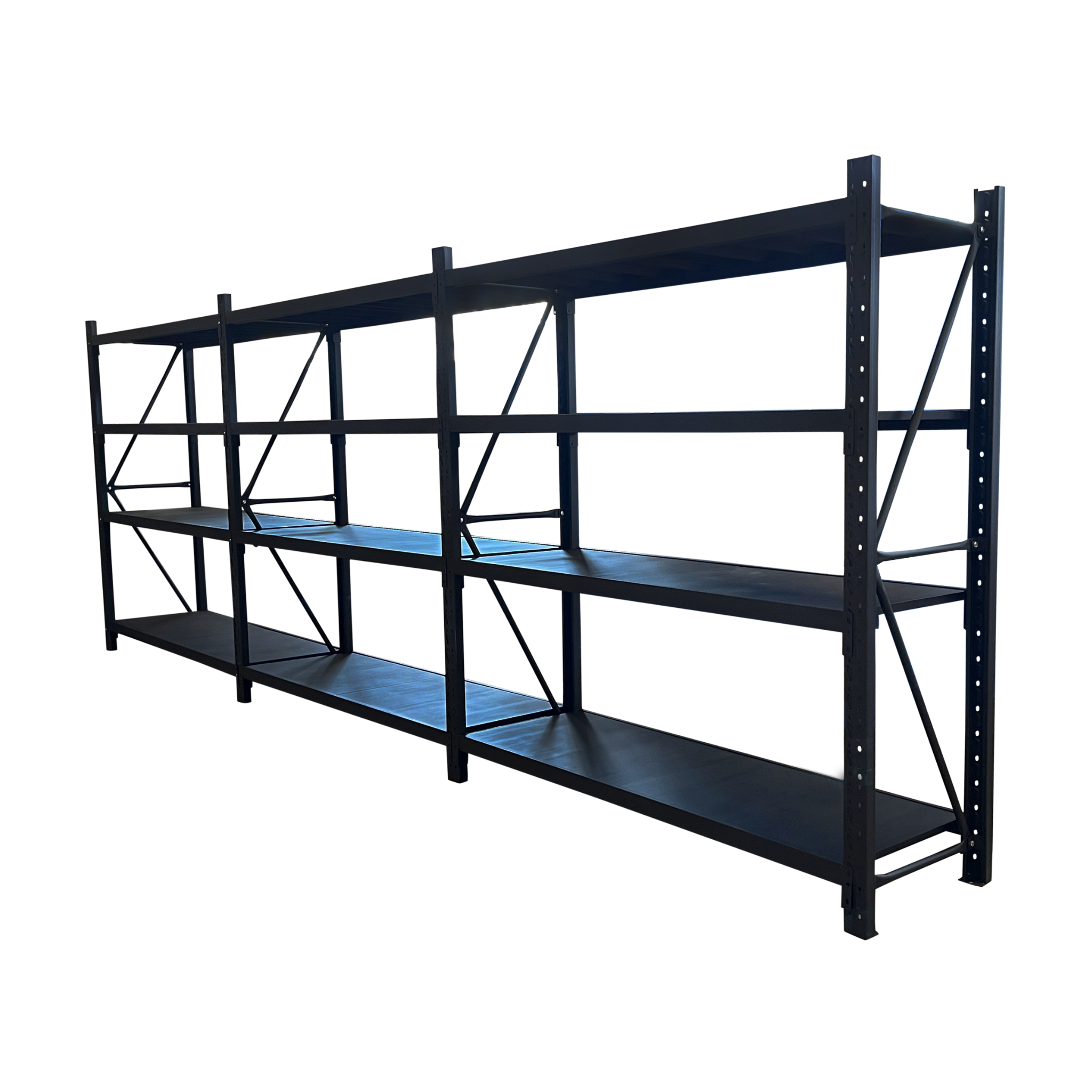 3 Bay Longspan Shelving 2000H x 6000W x 600D Black – Shelving Pro