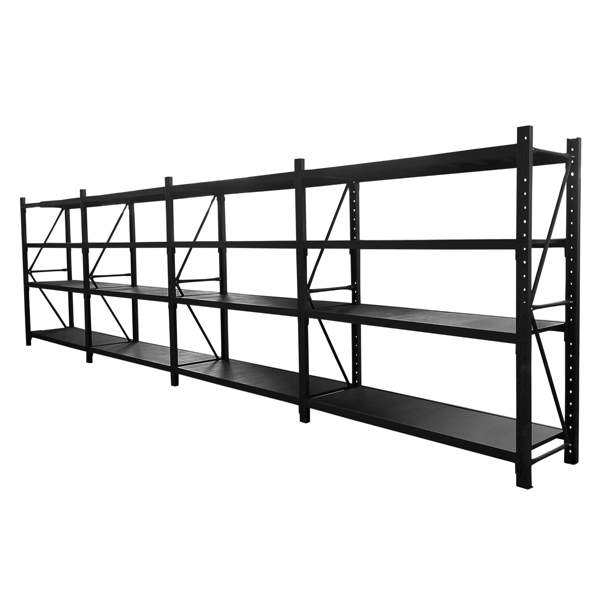 4 Bay Longspan Shelving 2400H x 4800W x 600D Black – Shelving Pro